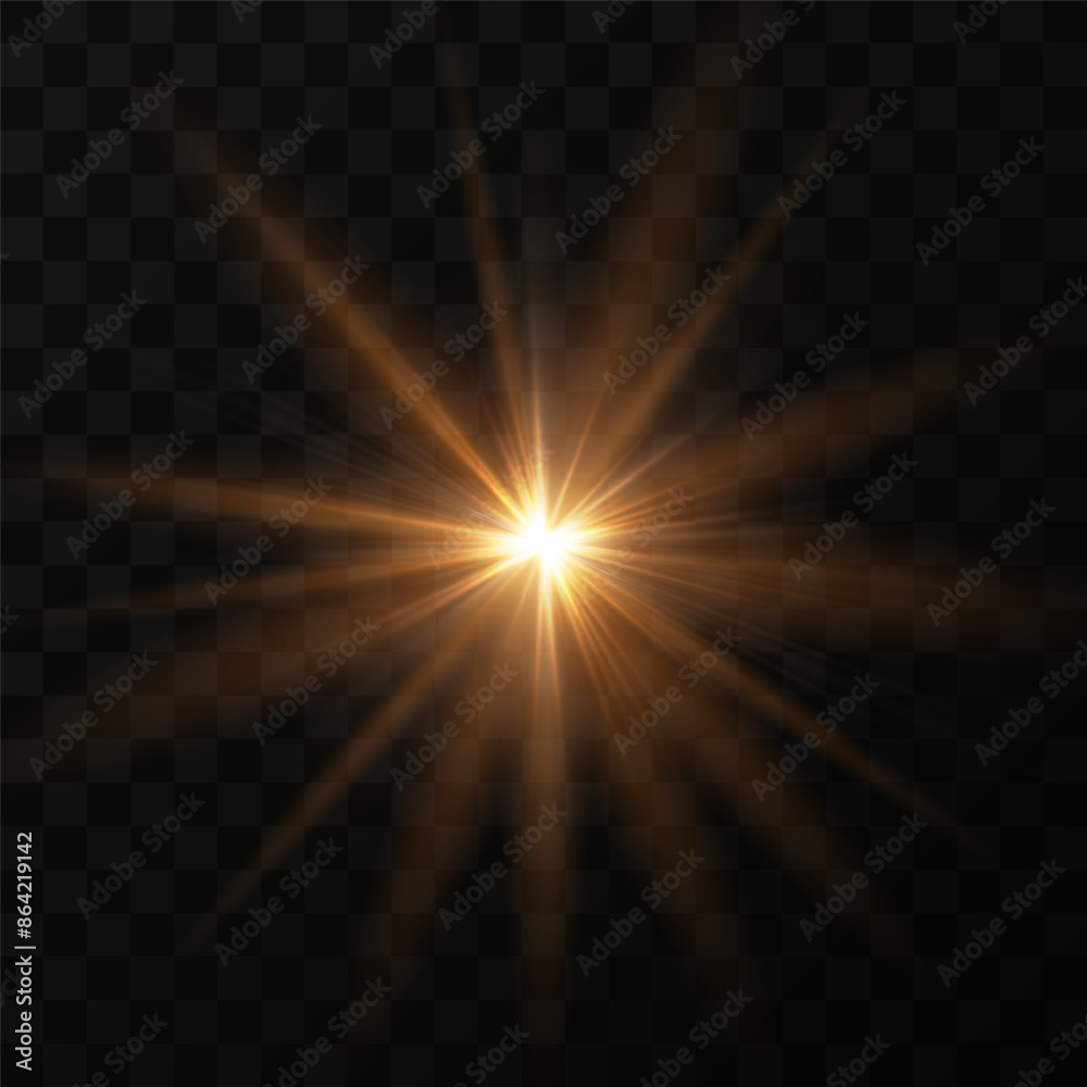 Стоковий вектор Shining golden star. Light Effect Bright Star ...