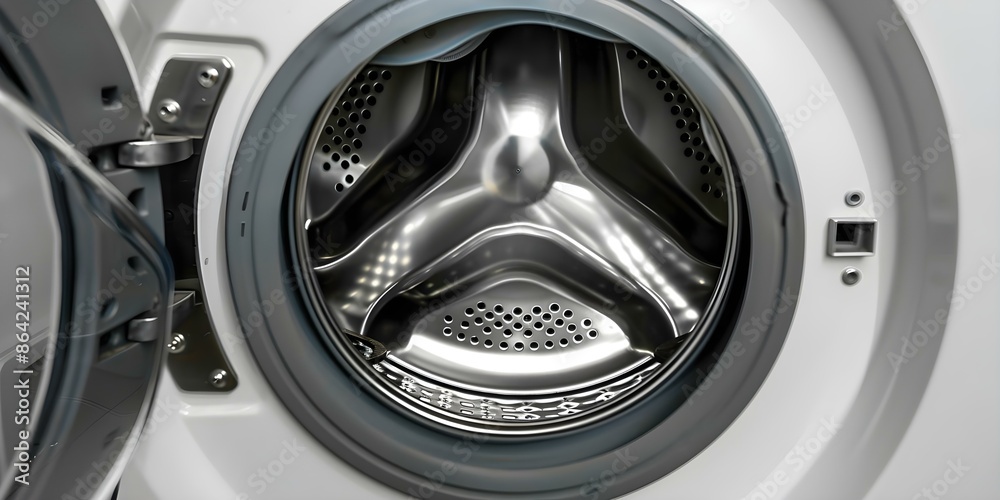 Washing machine with open door on drum for loading and unloading ...