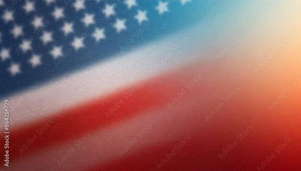 usa flag, abstract gradient patriotic grainy blurred background banner ...