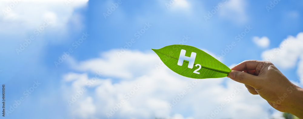 h2 clean hydrogen energy concept. Environment. Green industry and ...