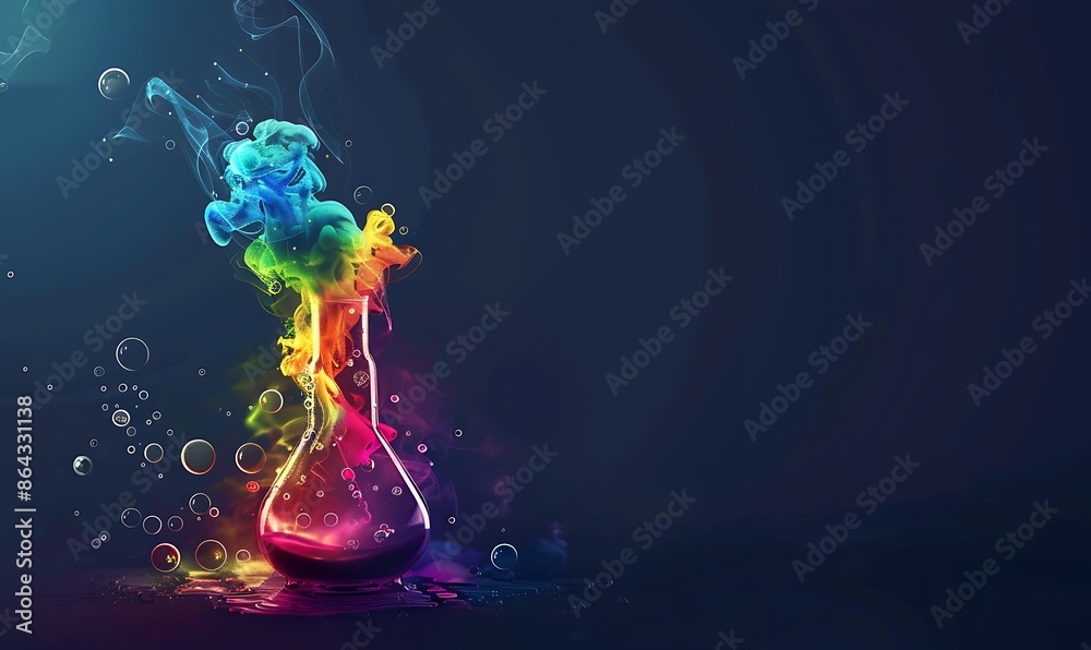 Clean and simple design featuring smoke and bubbles emanating from a ...