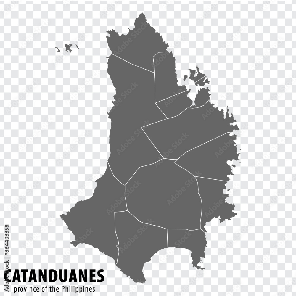 Blank map Catanduanes of Philippines. High quality map Province of ...
