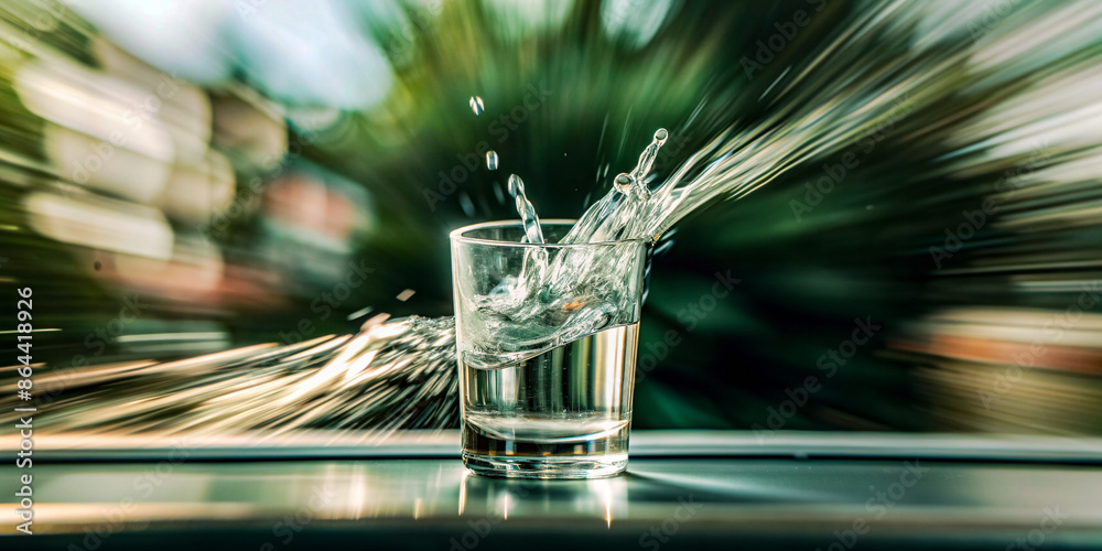 Dynamic Splash: High-Speed Water Splash in a Glass with Radial Blur ...