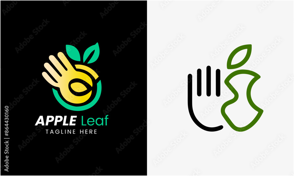 Apple logo, Apple brand similar logo icon mange green leaf sample idea ...