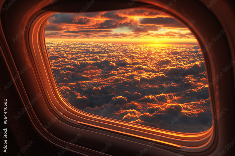 view from window of airplane,View from inside a plane window under a ...