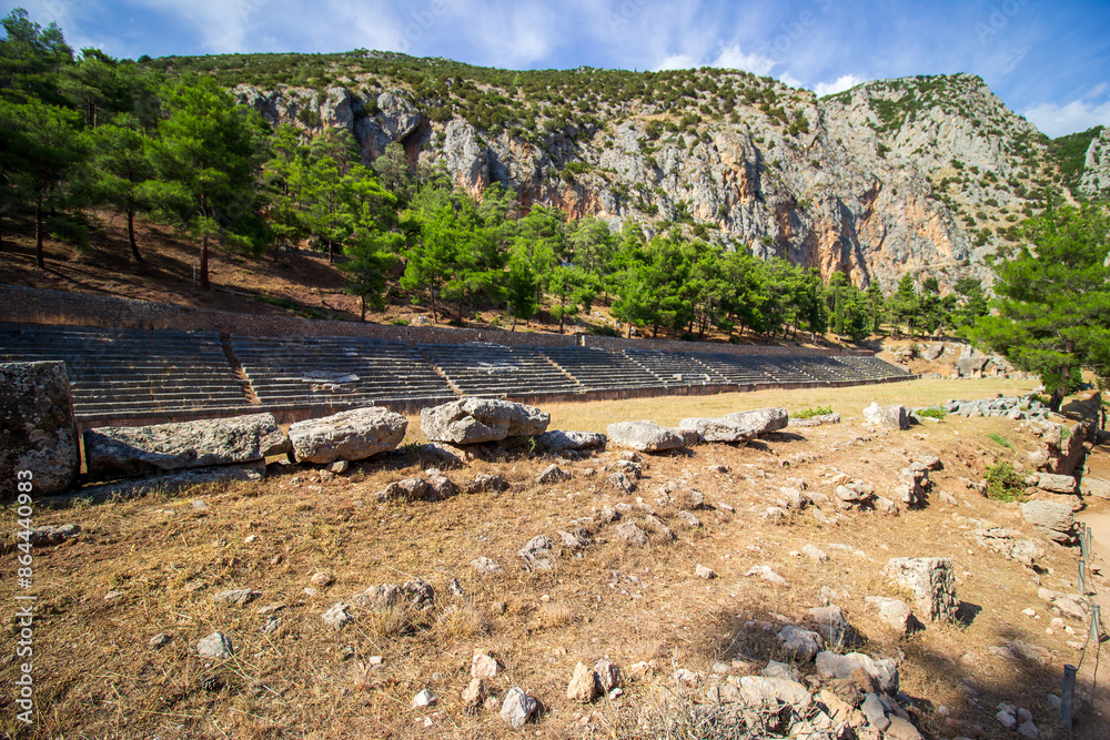 Ancient Stadium, Delphi, UNESCO World Heritage Site. Famous ...