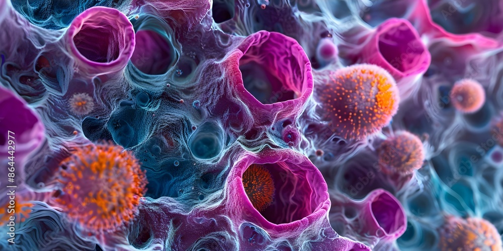 Microscopic view of tuber cells with nutrient accumulation educational ...