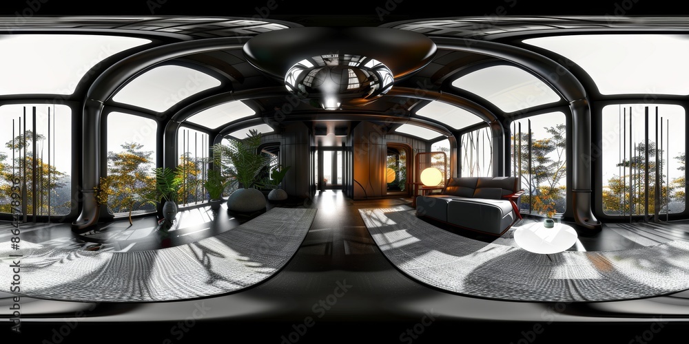 HDRI map, spherical environment panorama background, modern high ...