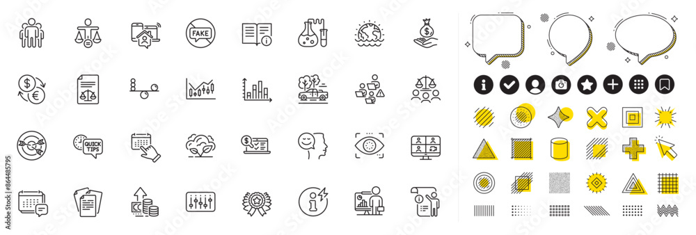 Set of Good mood, Technical info and Balance line icons for web app ...