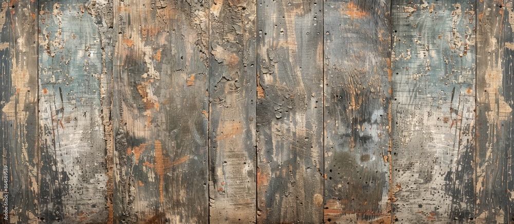 Panoramic format image showcasing the worn surface texture of aged ...