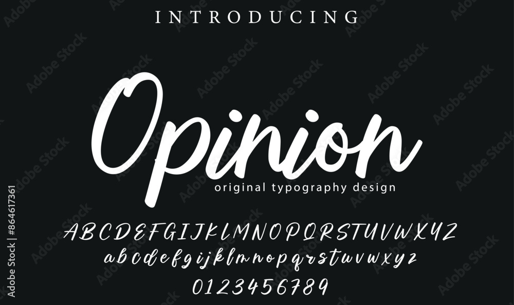 Стоковое векторное изображение «Opinion Font Stylish brush painted an ...