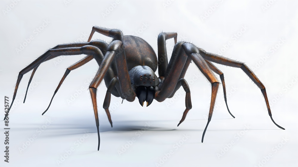 2. Render a high-resolution image of a spider in a natural stance ...