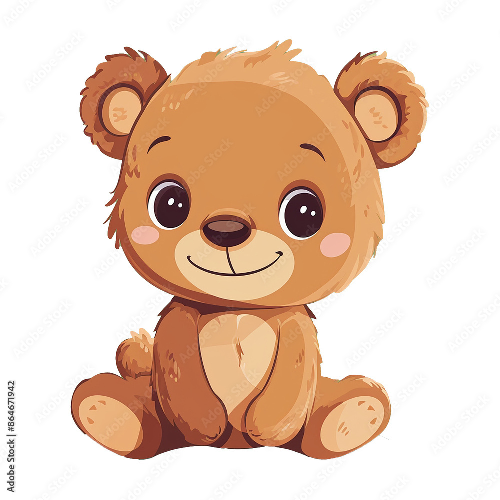 Cute bear isolated on Transparent background png Stock Illustration ...