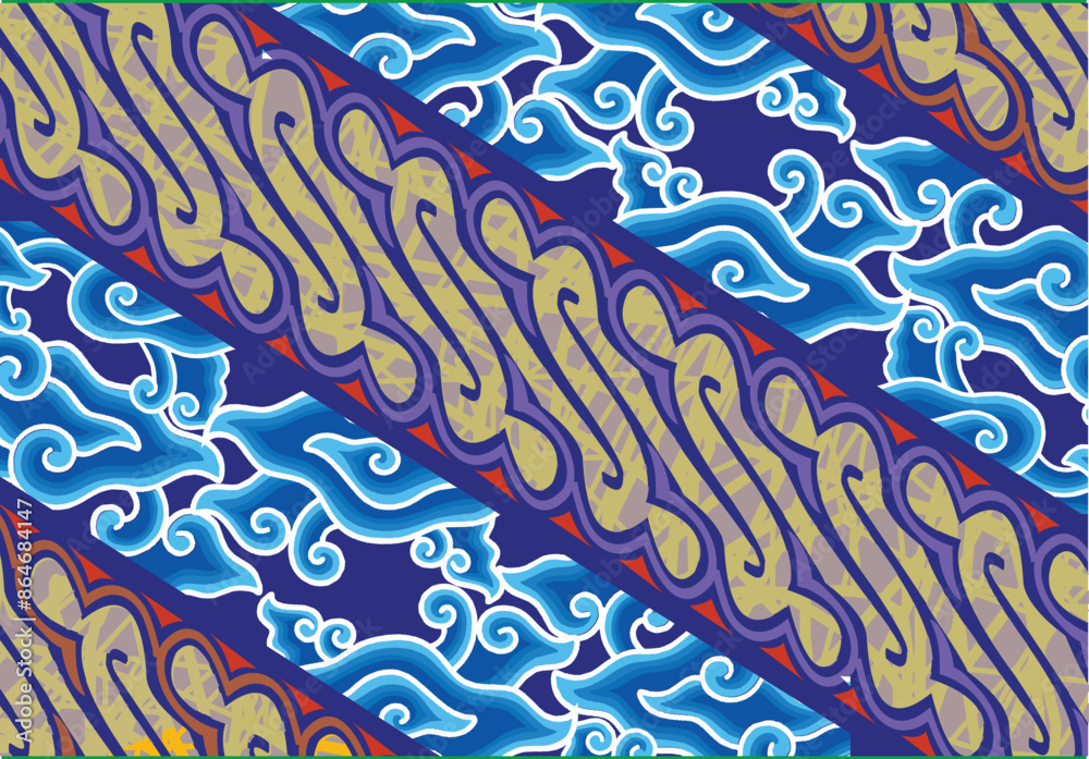Design Motif Mega Mendung, batik motif typical of West Java Indonesia ...