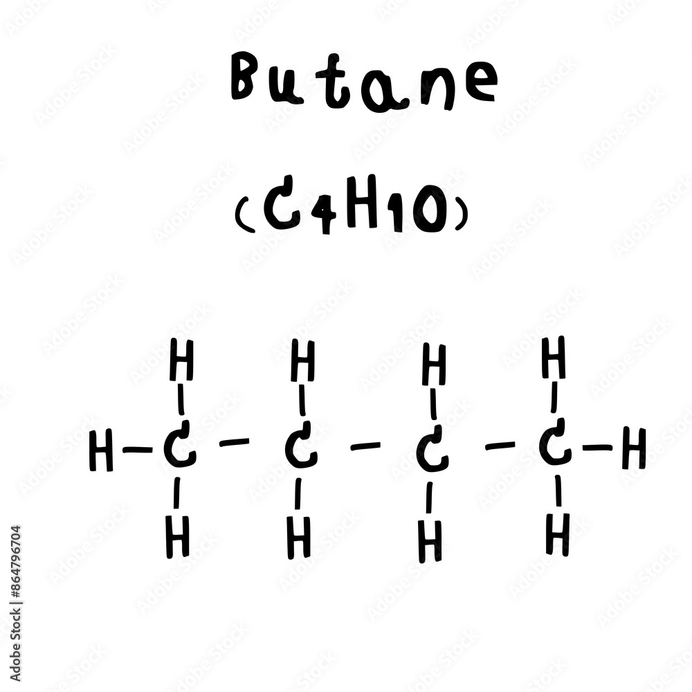 molecular structure of butane illustration Stock Illustration | Adobe Stock