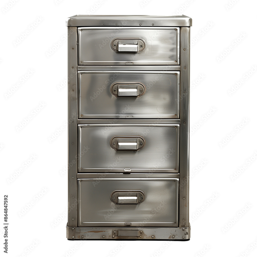Stier Lee silver file cabinet front view isolated on transparent ...