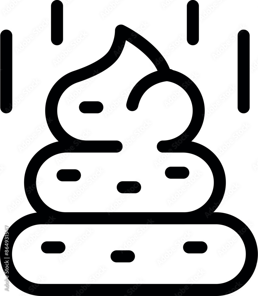 Cartoon drawing of a steaming pile of dog poop, for concepts of ...