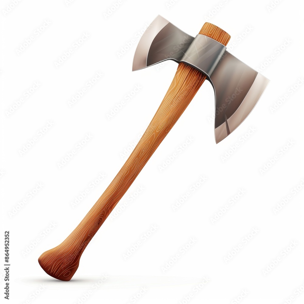 Axe icon, ax symbol, 3d realistic hatchet sign, cleaver emblem ...