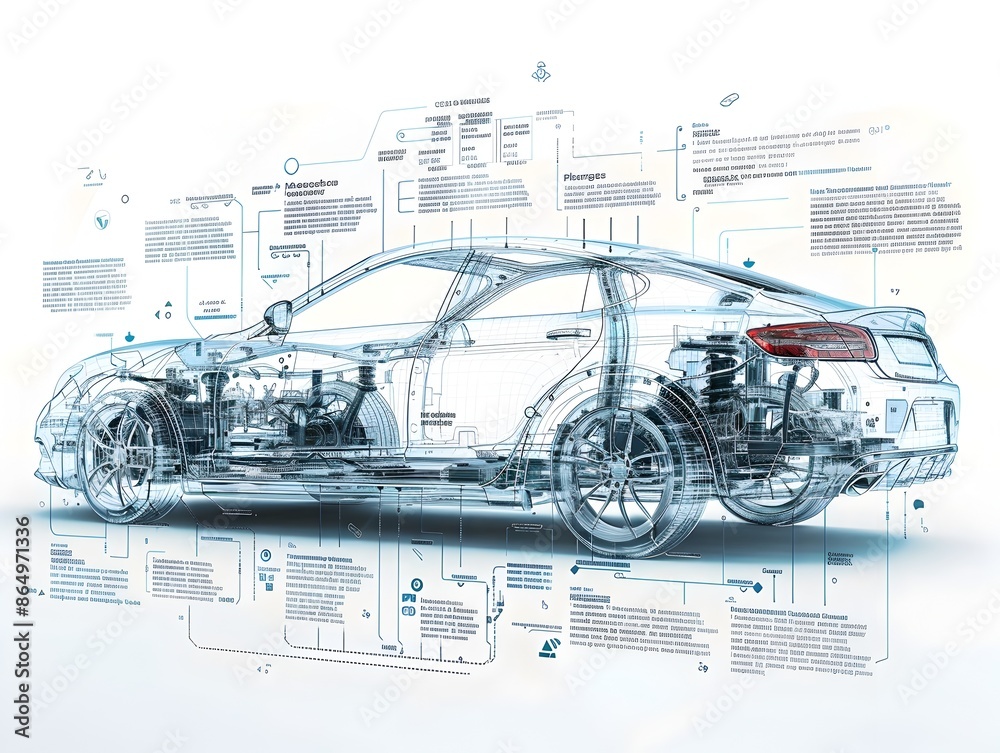 Detailed Infographic of Automotive Manufacturer s Components and ...