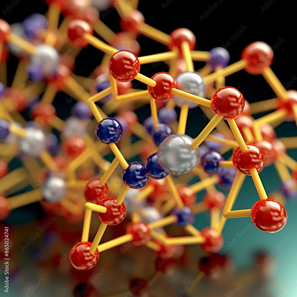 Atomic Structure: Molecular Model of a Protein Stock Photo | Adobe Stock