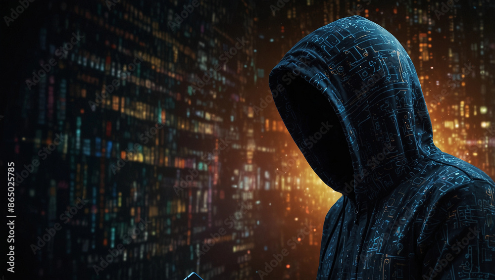 Mysterious matrix code gangster hacker spy breaking code phishing ...