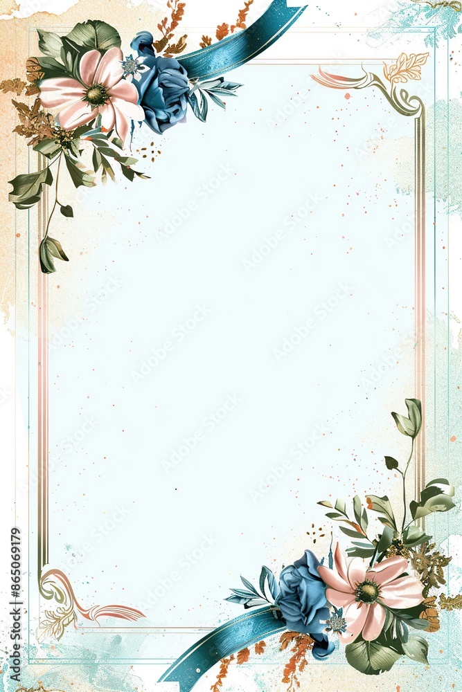 Diploma template on white background in pastel colors without border ...