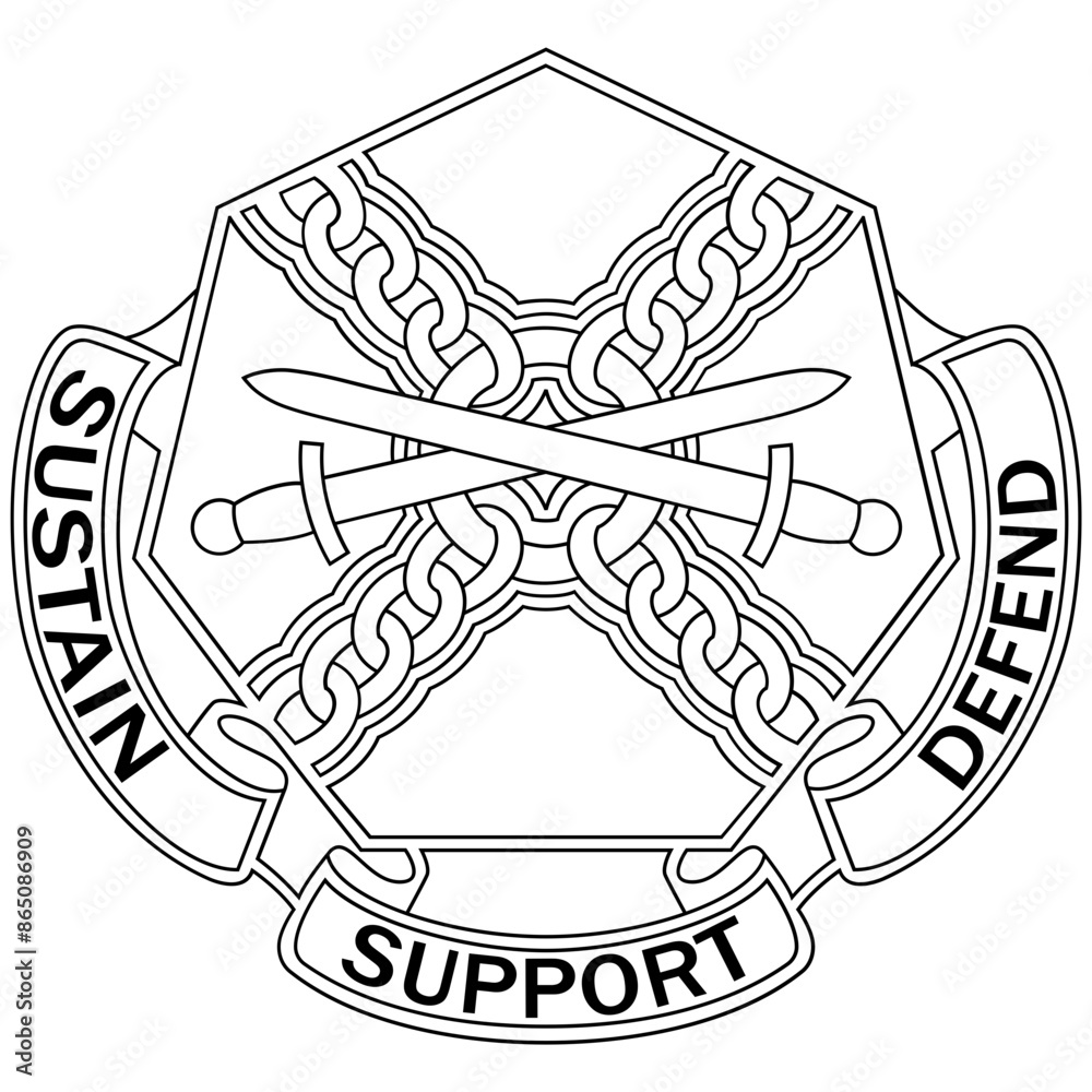 Army Installation Management Command Insignia Blank, outline vector ...
