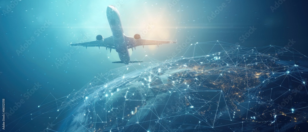 compass, navigation concept for aviation. points of departure and ...