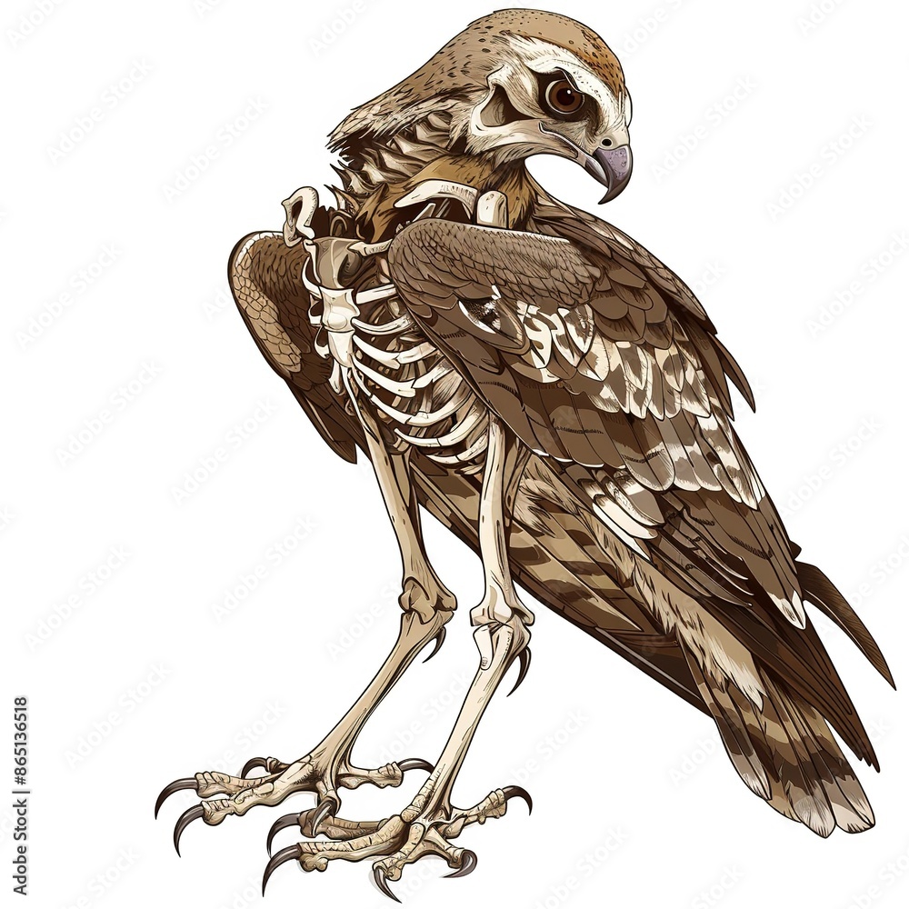 Hawk skeleton cartoon isolated whitebackground Stock Illustration ...