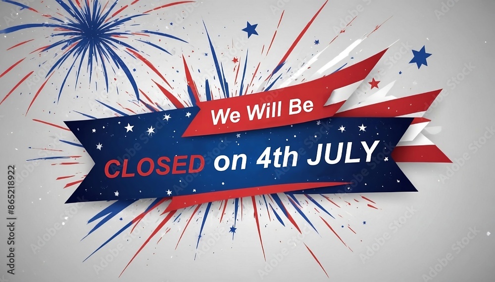 We will be closed for the 4th of July, printable, abstract flag ...