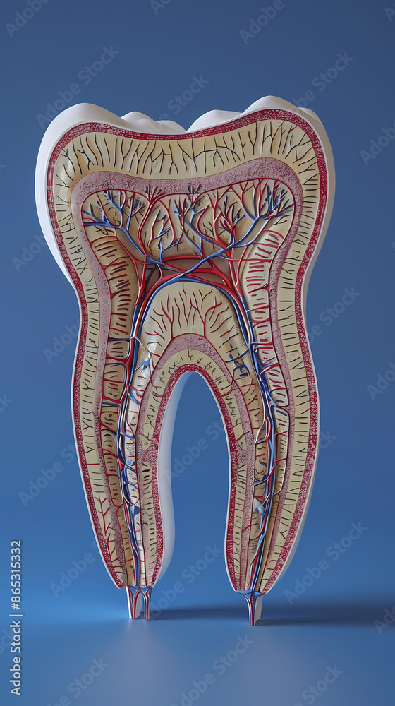 Tooth cross-section structure and anatomy Stock Illustration | Adobe Stock