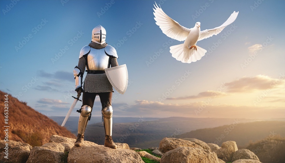 Foto de Stock Ephesians - The Armor of God. The Knight wearing Armor of ...
