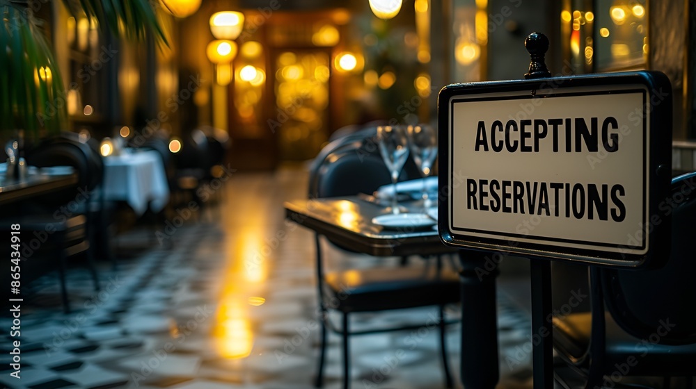 Sign that reads “ACCEPTING RESERVATIONS” - restaurant - fine dining ...