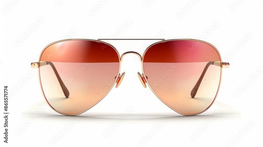 Realistic sunglasses aviator model isolated on white background. Trendy ...