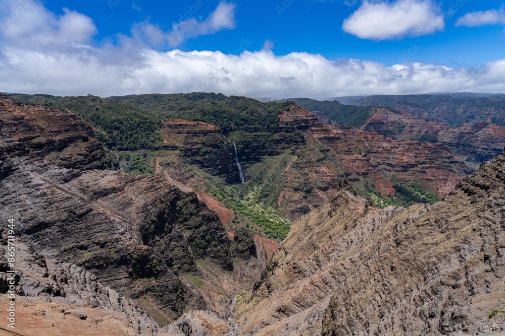 Waipo'o Falls, Waimea Canyon State Park, west Kauai, Hawaii. Waimea ...