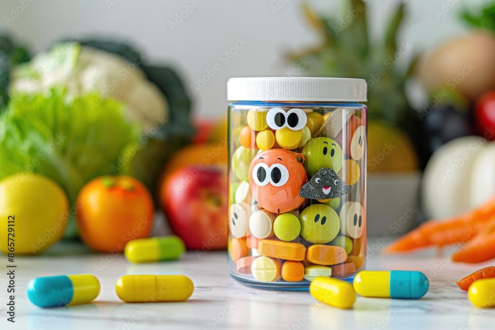 Fruity kid's essentials, children's natural vitamins pills tablets with ...