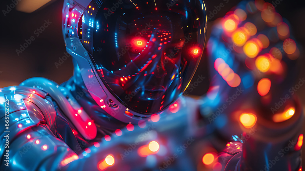 Fencer doing dynamic shoulder stretches with glowing xray shoulders ...