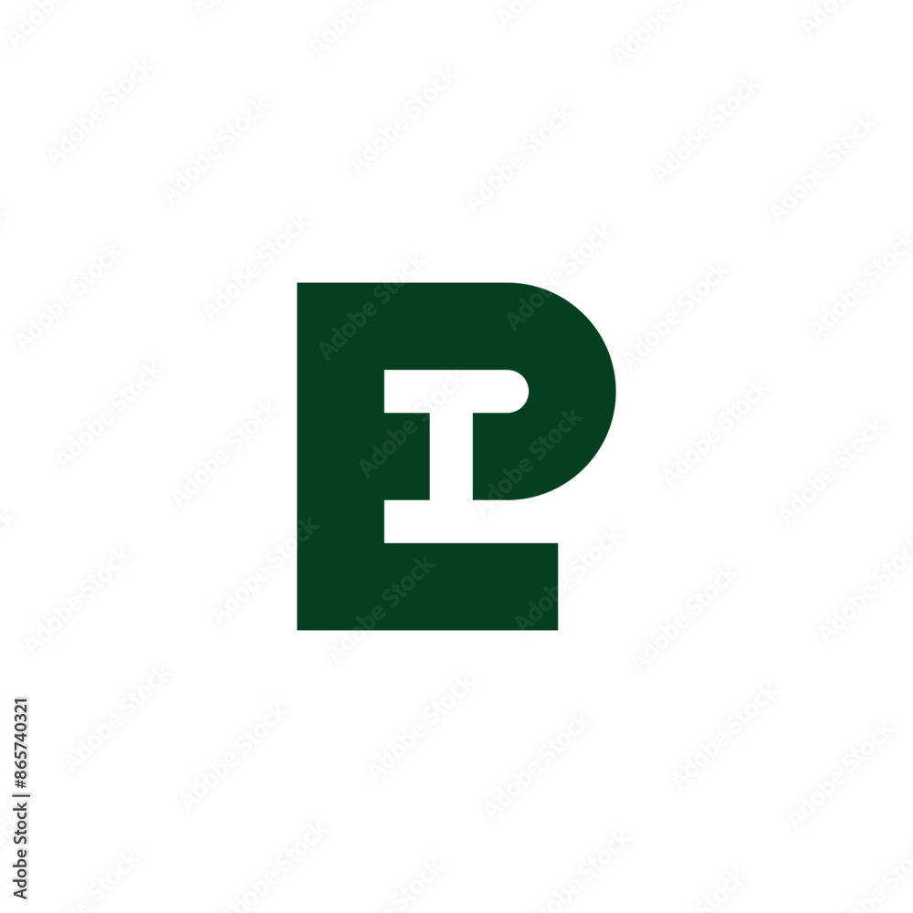 letter pe simple geometric linked logo vector Stock Vector | Adobe Stock