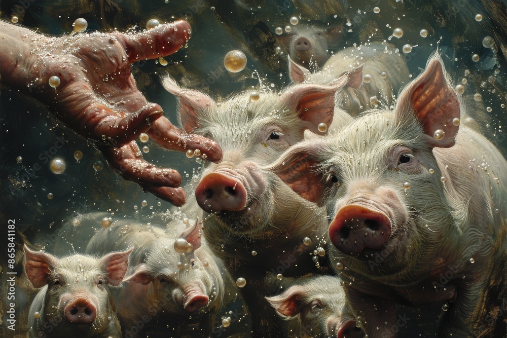 Swine with pearls. An illustrative representation showing valuable ...