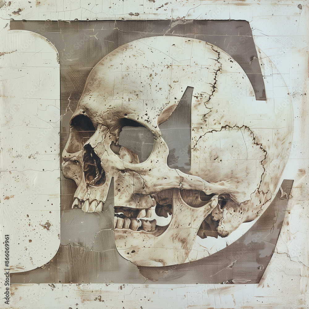 skull, type, typography, skeletons, death, illustration, halloween ...