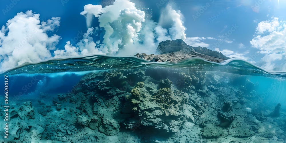 Explore an underwater volcano and its bubbling hot springs through a ...