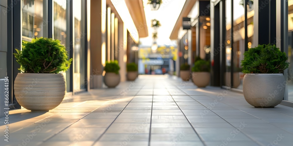 North American Mall Exterior Featuring a New Shopping Center. Concept ...