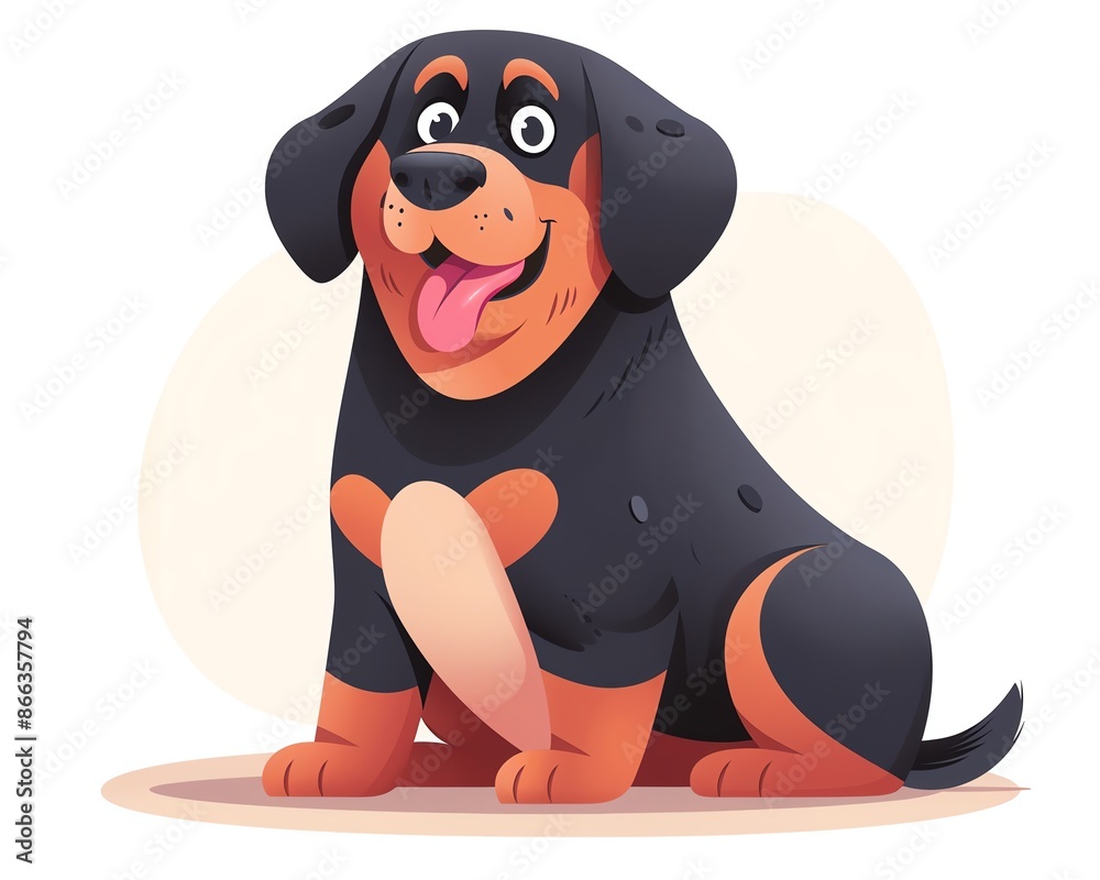 Animation storyboard, the Rottweiler guard dog demonstrating loyalty ...