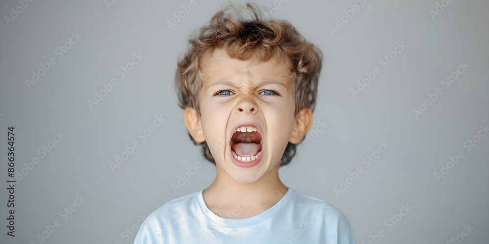 Child displays anger stress and defiance through screaming and ...