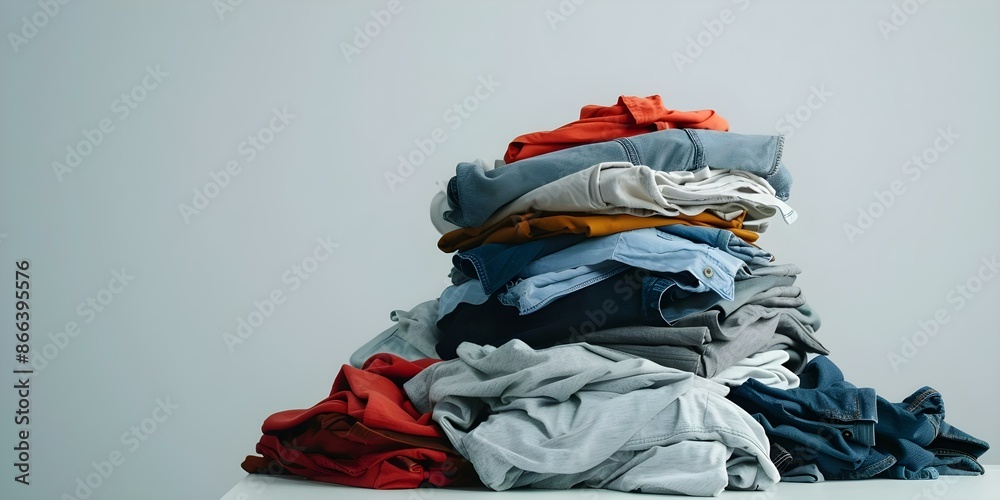 Pile of clothes symbolizing excessive consumption and waste in fast ...