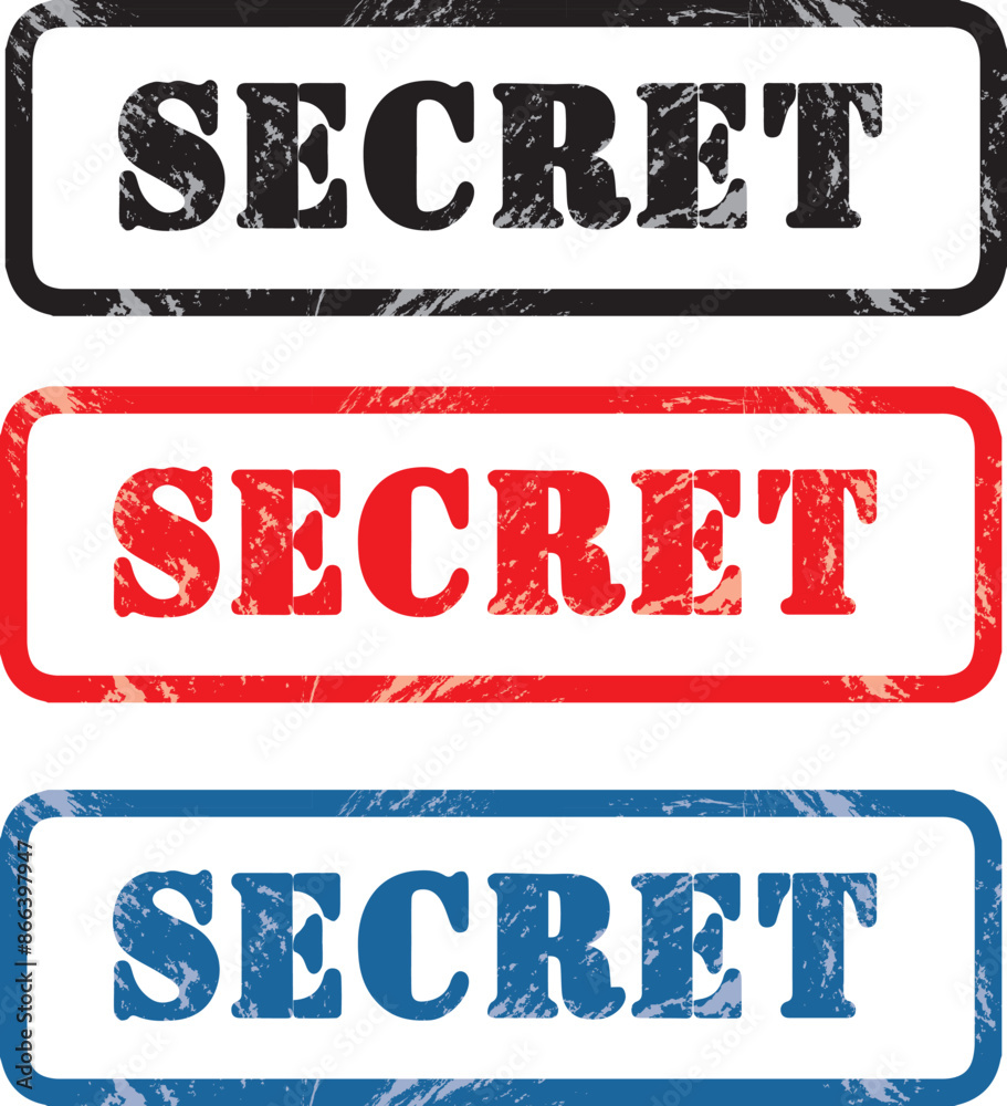 Secret red rubber stamp isolated on transparent background with ...