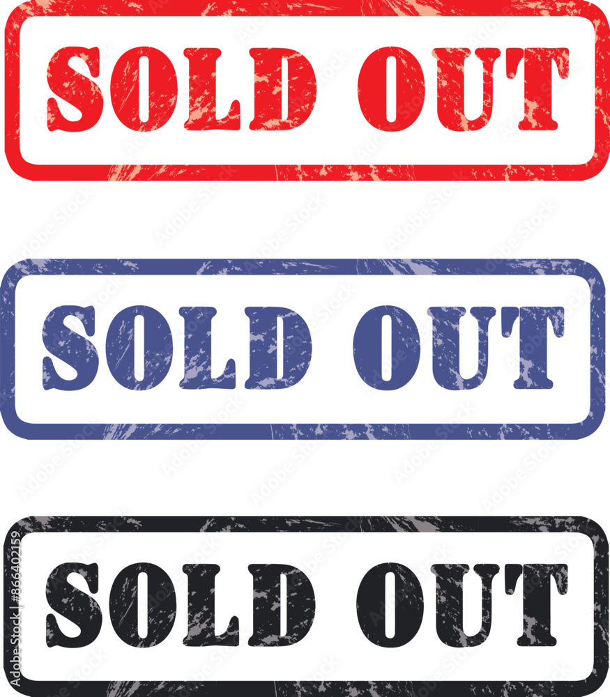 Sold Out red rubber stamp isolated on transparent background with ...