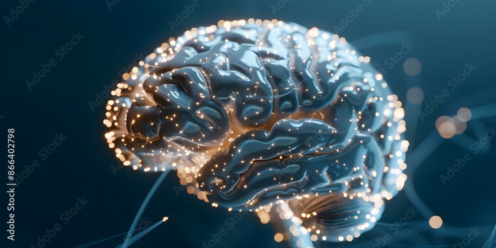 Human brain intricate web of thoughts and connections a complex network. Concept Brain Functions ...