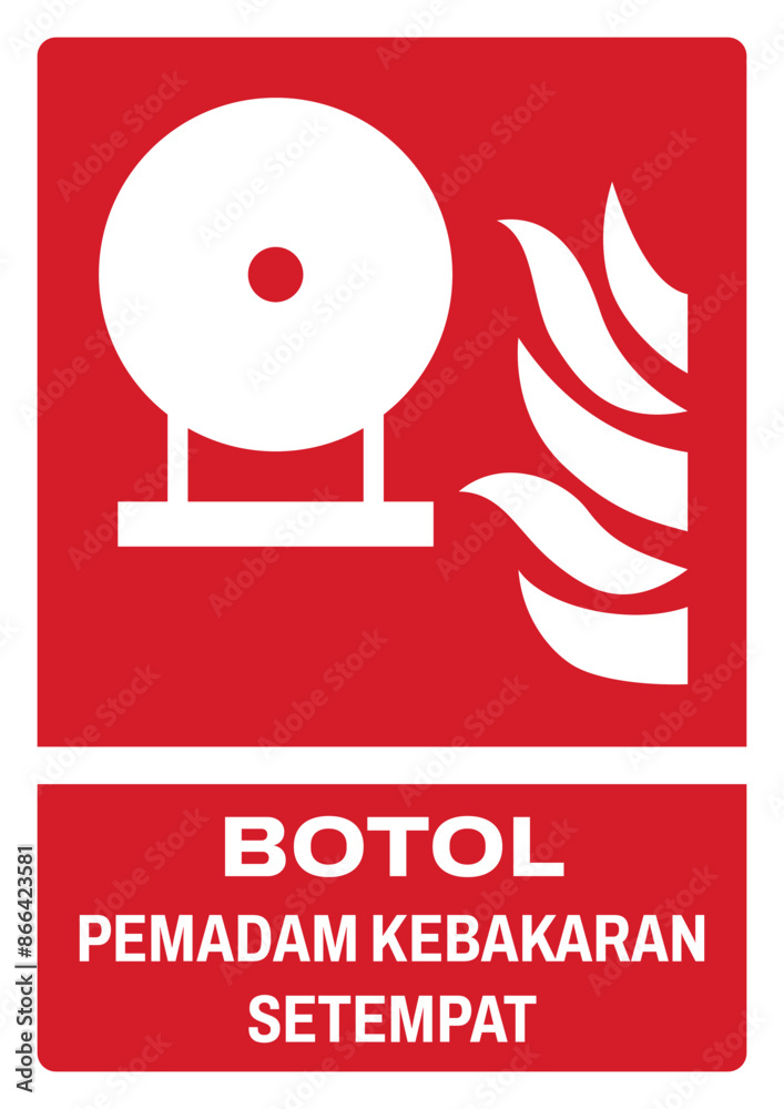 ISO fire prevention safety signs in indonesian_botol pemadam kebakaran ...