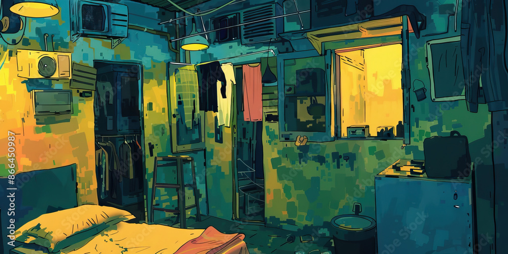 Housing Crisis: A series of photographs depicting overcrowded and ...